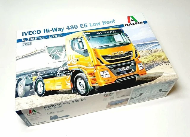 ITALERI CAMION & Rimorchi Modello 1/24 IVECO Hi-Way 480 E5 Tetto Basso 3928 T3928 EUR 117,11 ...