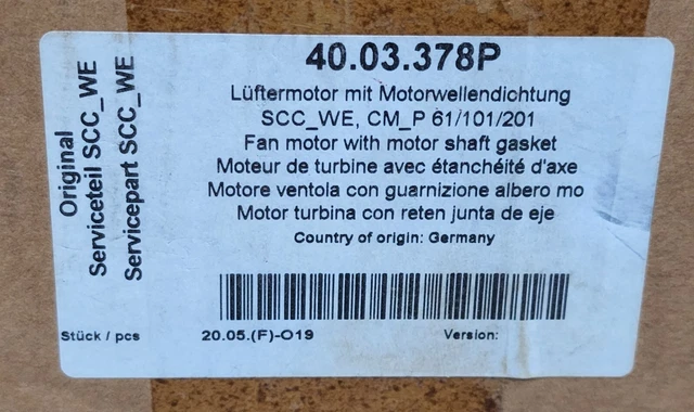 RATIONAL 40.03.378P FAN Motor With Motor Shaft Gasket, Scc_We Cm_P 61 ...