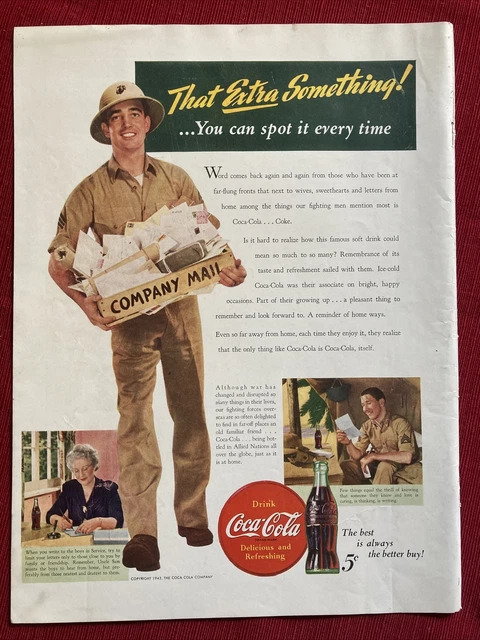 COCA-COLA “THAT EXTRA Something!” WW2 1940’s Print Ad - Great To Frame ...
