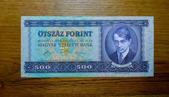 BANCONOTA 500 FORINT Fiorini Ungheresi Magyar Nemzeti Bank 1990 EUR 5 ...