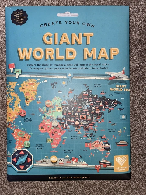 CREATE YOUR OWN Giant World Map Activity Pack NEW Kids Craft Gift £3.99 ...