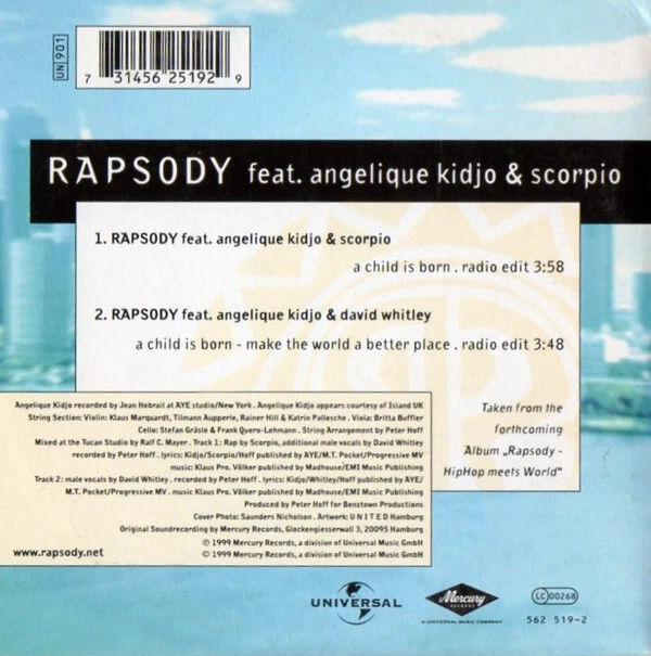THE RAPSODY FEAT. Angélique Kidjo & Scorpio (3) A Child Is Born - CD ...