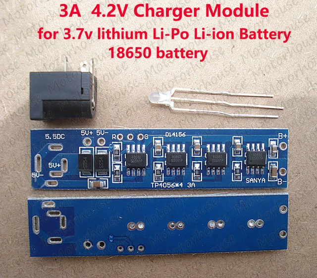 TP4056 3.7V LITHIUM Lipo Li-ion 18650 Battery 4.2V 3A Charging Charger ...
