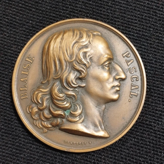 B10A) BELLE MÉDAILLE en bronze BLAISE PASCAL IBM FRANCE french medal ...