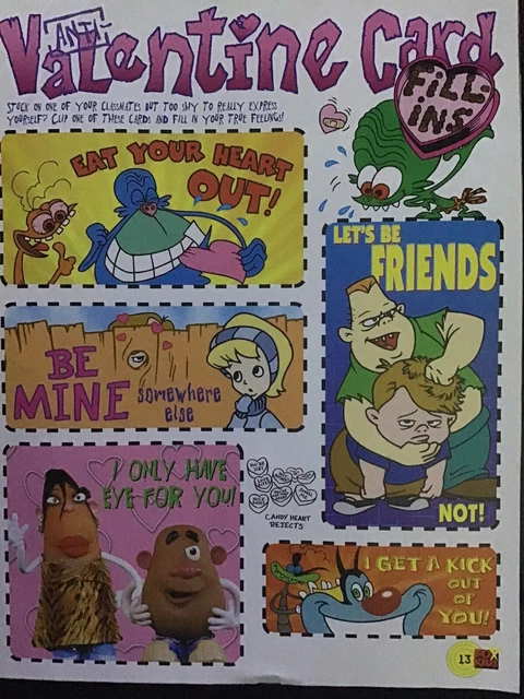 FOX KIDS MAGAZINE Spring 1999 Poster Mad Jack Anti Valentines Cards VTG ...