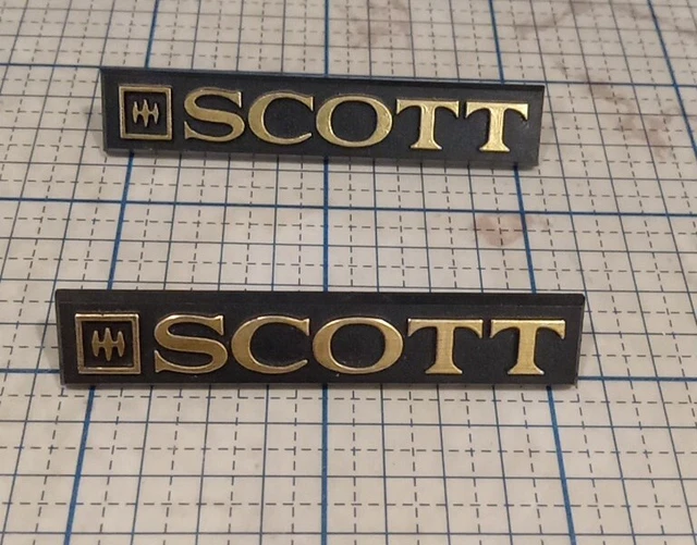 SCOTT SPEAKER LOGO Golden Letters Vintage Plastic OEM Replacement £13. ...