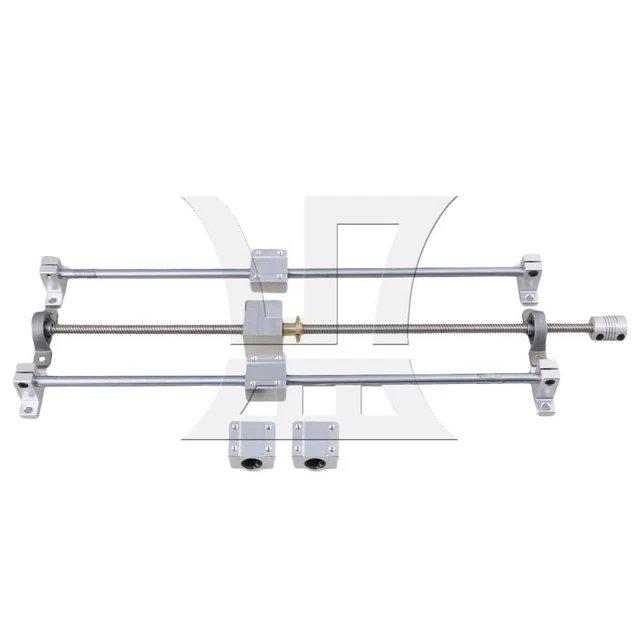 HORIZONTAL DUAL RAIL Guide Support T8 400x450mm Lead Screw Coupling Set ...