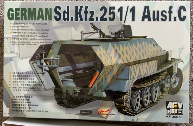 AFV CLUB AF35078 SdKfz 251/1 Ausf C 'Schutzenpanzer' 1:35 Model Kit ...