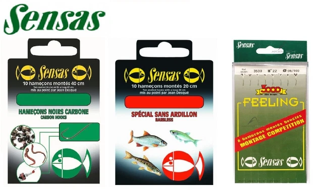 SENSAS MATCH FISHING Hooks to Nylon Bronze to Barbless Hooks to H/H ...
