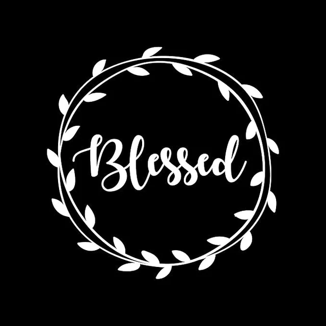 VINYL WALL ART Decal - Blessed - 22" x 22" - Cute Trendy Grateful ...