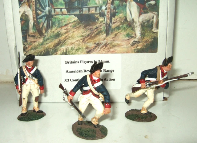 BRITAINS, AMERICAN REVOLUTION, X3 Continental Line Infantry en action ...