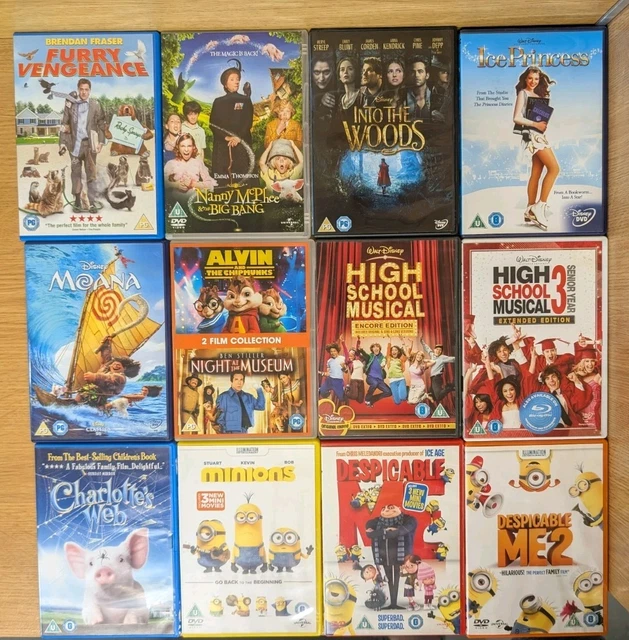 X36 CHILDRENS FILMS DVD Bundle Disney Pixar Illumination Kids Movies ...
