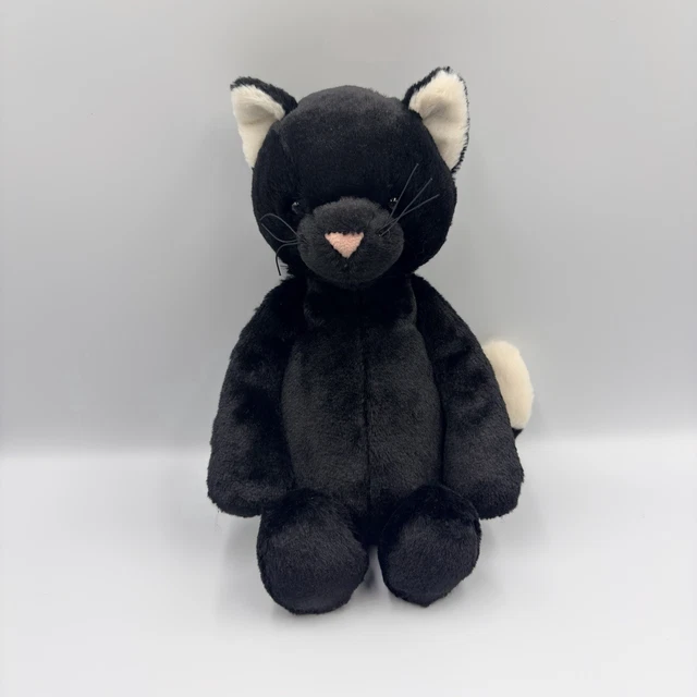 JELLYCAT MEDIUM BASHFUL Black Kitten Retired Rare Collectible Soft Toy ...