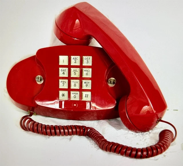 VINTAGE RED WESTERN Electric Princess Push Button Telephone £136.32 ...