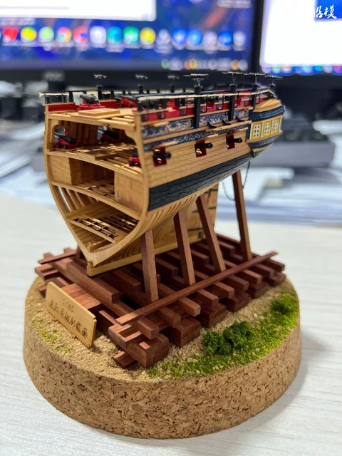 HMS ENTERPRISE 1:160 Pear/Boxwood Cross Section Wood Model Ship Kit £ ...