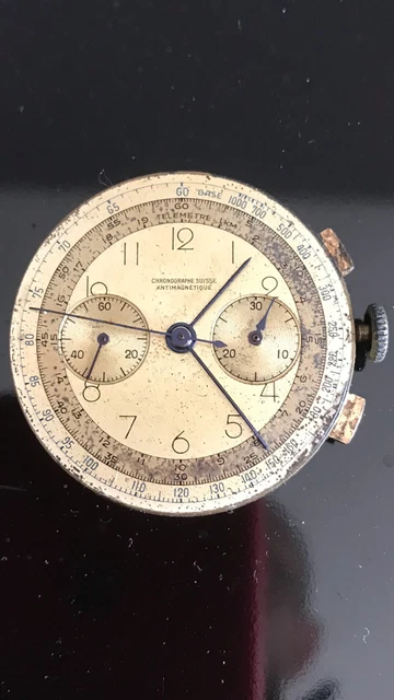 MOUVEMENT MONTRE CHRONOGRAPHE suisse calibre landeron 48 annee 40/50 ...