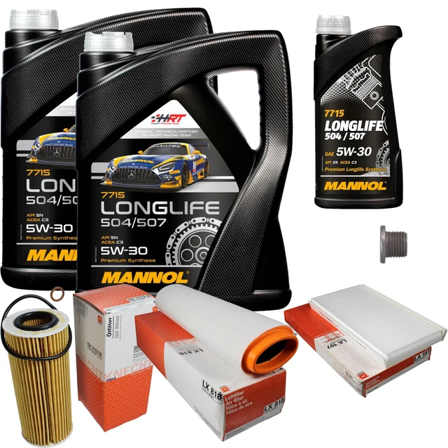 MAHLE CONTROLLO SET 11L mannol 5W-30 Longlife per BMW Serie 5er Touring ...