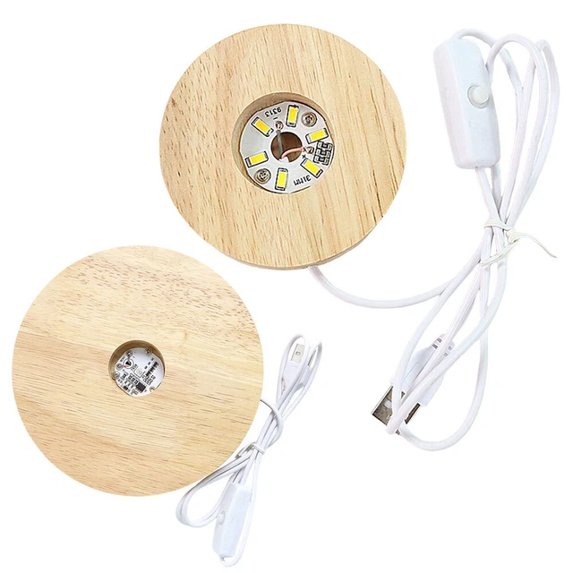 4 INCH LED Display Stand Round Light Stand Base with 6 LEDs for Home ...