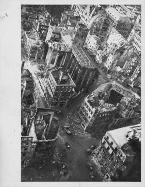 THE RUINS CITY Cologne following World War Two allied bombing raid Old ...