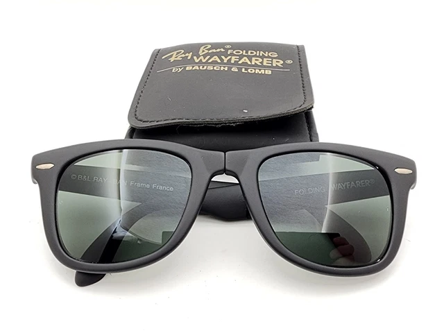 VINTAGE B&L RAY Ban Bausch & Lomb Folding Wayfarer G15 Gray W0670 w ...