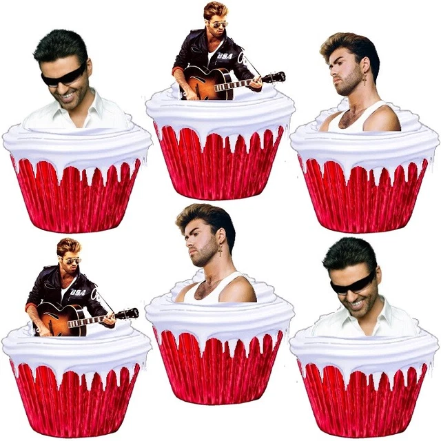 GEORGE MICHAEL STAND Up Cup Cake Toppers Edible Birthday Party ...
