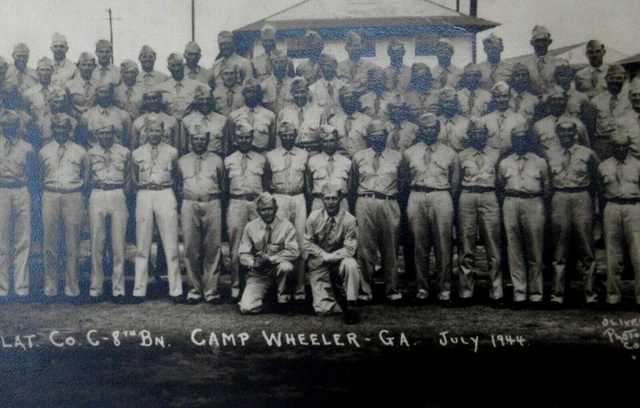 WWII US ARMY Unit Photo 2nd Platoon Co C 8th Battalion Camp Wheeler GA ...