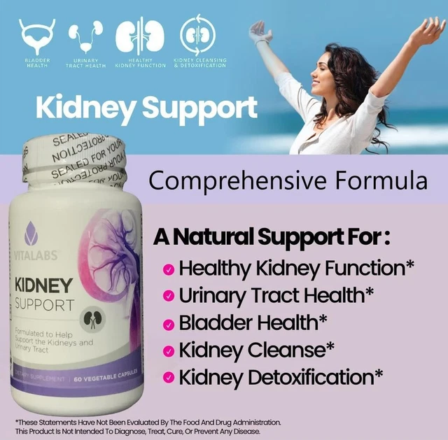KIDNEY SUPPORT URINARY Tract Health Bladder Renal Cleanse & Detox Supplement 60/ £19.95 ...