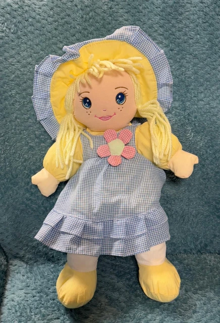 SIMBA RAG DOLL, Blonde Hair Blue Gingham dress Vintage £15.28 - PicClick UK