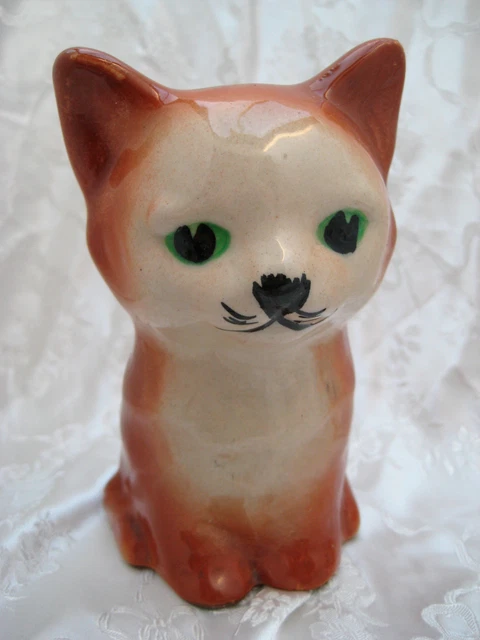KITSCH VINTAGE GOVANCROFT Pottery Glasgow Ginger Cat Kitten Ornament ...