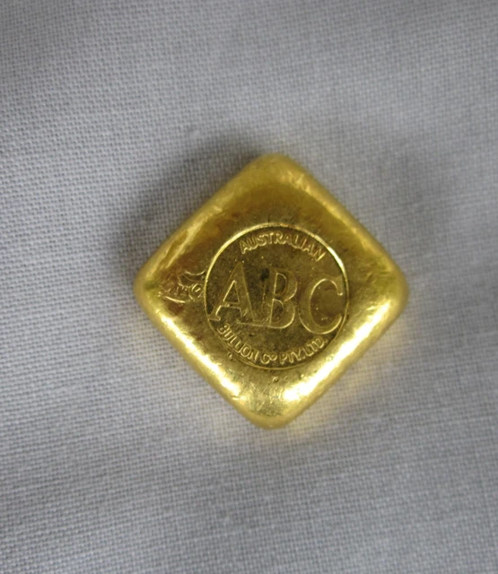 1 TROY OZ 9999 Fine Solid Gold ABC Mint Bullion Cast Ingot 31.10 gr ...