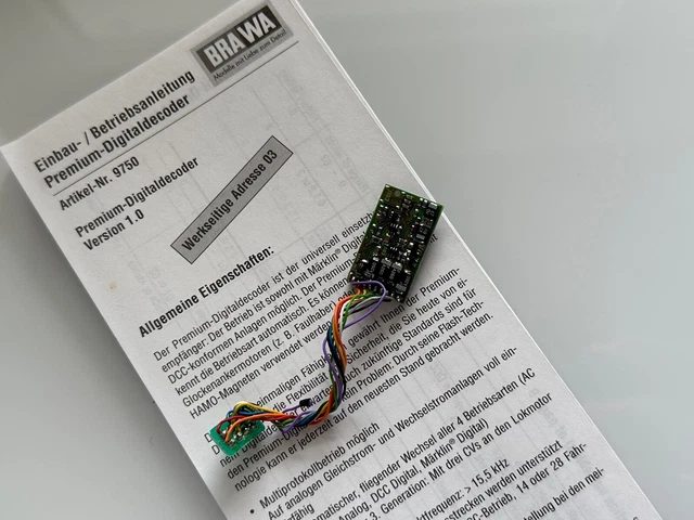 BRAWA 9750 PREMIUM Digital Decoder H0 - ESU OEM LokPilot v1 - NEM652 ...
