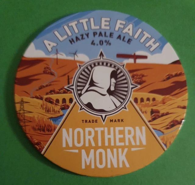 CRAFT BEER KEG font pump badge NORTHERN MONK brewery A LITTLE FAITH ale ...