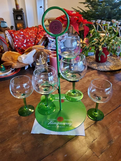 RARE STUNNING PARTY Piece Tanqueray Gin Tree Plus 4 X Tanqueray Gin ...