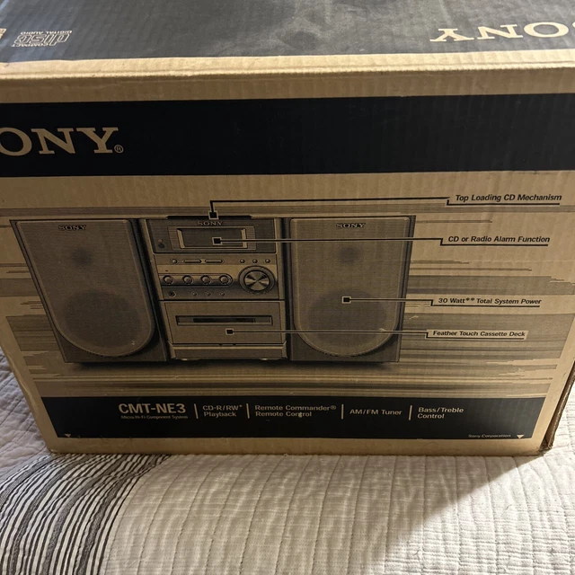 SONY CMT-NE3 BOOKSHELF Mini HiFi Stereo System CD Tape Tuner Tested ...