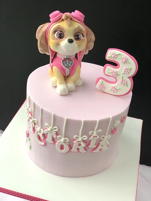 UNOFFICIAL PAW PATROL Skye (about 14cm Tall)+Number+name Edible Cake ...