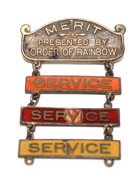 VINTAGE ORDER OF the Rainbow Masonic Merit Service Pin CSM1 $35.21 ...