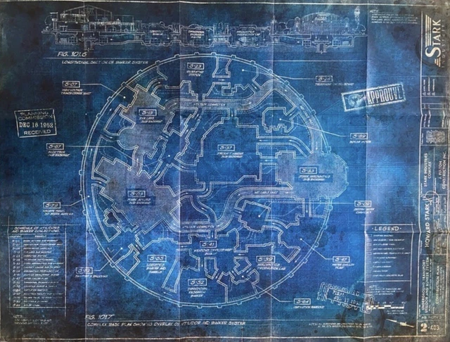 AFFICHE BLUEPRINT AVENGERS Campus Disneyland Paris Marvel Stark ...