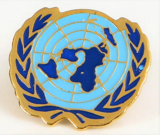 VINTAGE UNITED NATIONS Un World Map Logo Pin Brooch Political ...