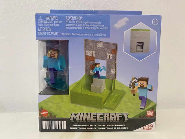 MINECRAFT MICRO COLLECTION Diamond Mine Playset With Figure New Sealed ...
