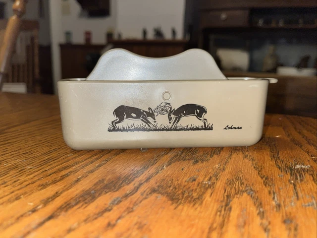 VINTAGE LOHMAN BUCK Deer Rattle Box Call Fighting Bucks Neosho Missouri ...