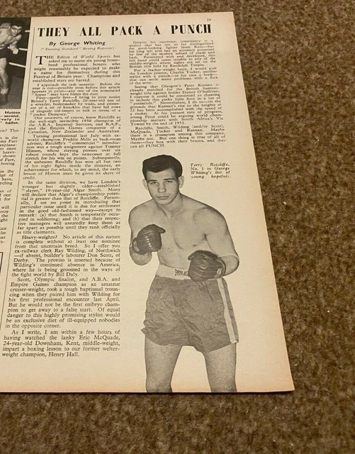WSMAR51 1951 BOXING Article. They All Pack A Punch. Terry Radcliffe EUR ...