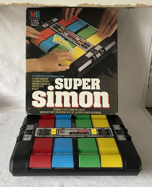 VINTAGE ELECTRONIC BATTERY Op 1980s MB Games SUPER SIMON Good Working Order 4050 £32.50 ...