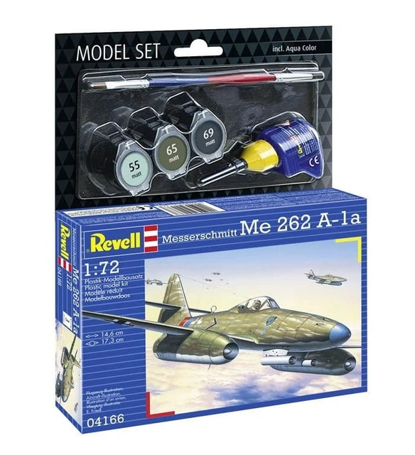 REVELL 1/72 MESSERSCHMITT Me 262 A1a Model Set (kit, glue, brush ...