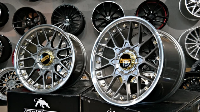 NEW 17 INCH 4X100 8J + 9J BBS RC Style deep dish GREY wheels for BMW ...