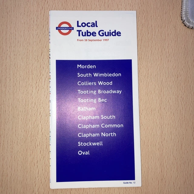 LONDON UNDERGROUND TUBE Map (. Guide. No 12. September. 1997. ) £1.99 ...
