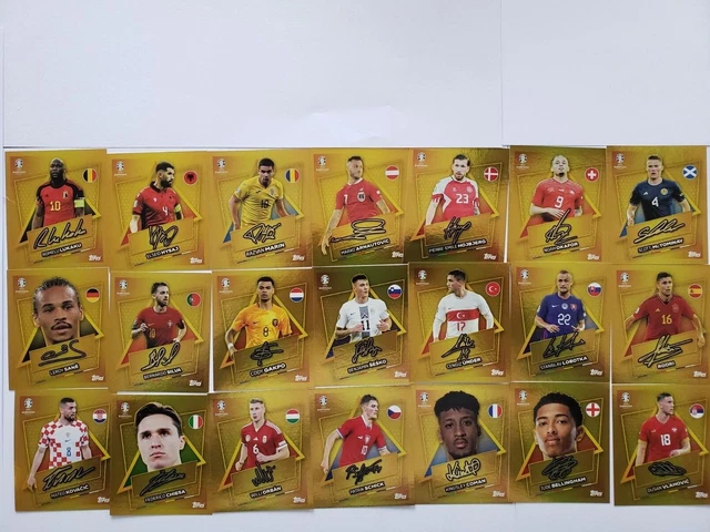 2024 TOPPS UEFA Euro Cup Gold Foil Star Signature Stickers Choose Your ...