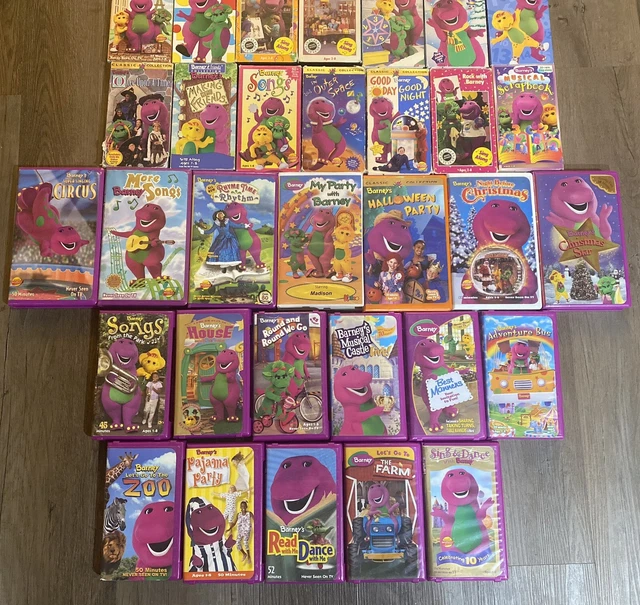 BARNEY & FRIENDS VHS Lot of 45 TV Show PBS Rhyme Time Rhythm Kids ...