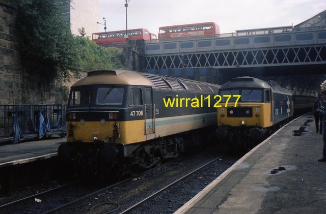 ORIGINAL RAILWAY PHOTOGRAPHIC negative Class 47 47706/593 at Glasgow ...
