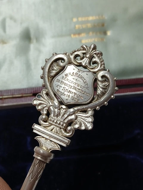 ANTIQUE HM SILVER Ceremonial Key Skipton 1903 Boxed Presented Co Op ...