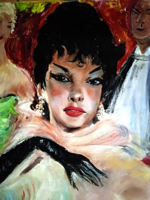 GRAND TABLEAU HUILE SUR TOILE SIGNE "MAS " style DOMERGUE EUR 180,00 ...